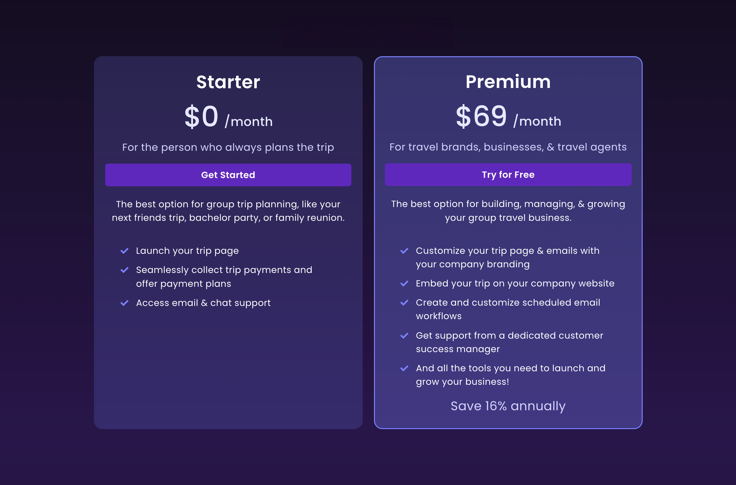 Pricing – SquadTrip